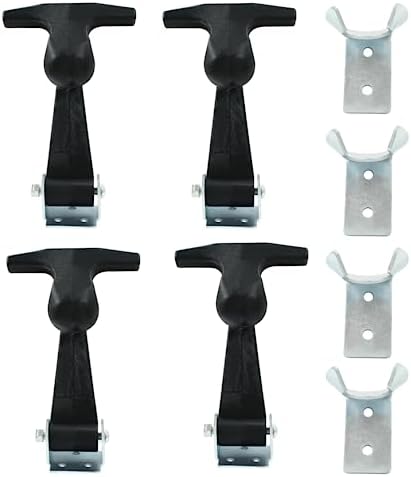 Biaungdo 4 Pcs Rubber Flexible Hood Catch, Black T-Handle Draw Latches ...