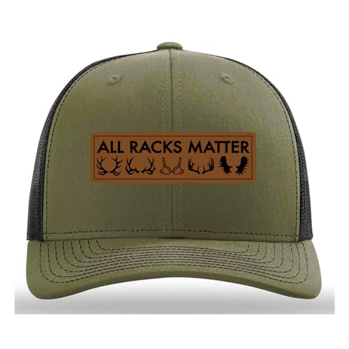 Amazon.com: All Racks Matter Hat, Leather Patch Trucker Hat, Deer ...