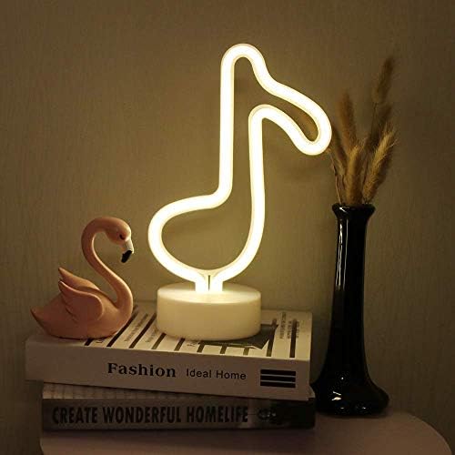 Amazon.com : GUOCHENG Pink Music Notes Neon Lights Led Neon Night Light ...