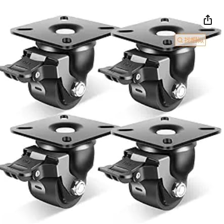 Wieyunn 2 Inch Casters Set of 4 Heavy Duty, Extra Width Plate Swivel ...