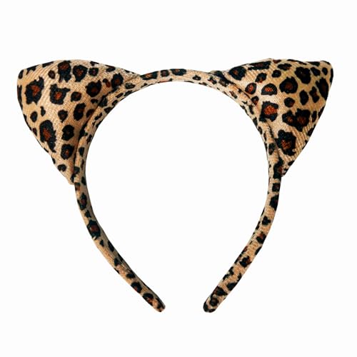NESTRE Cheetah Cat Ears Headband,Leopard Print Ears Cute Animal Ears ...