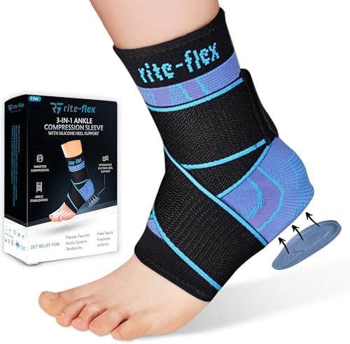 Amazon.com: Rite-Flex 3-in-1 Ankle Compression Sleeve with Silicone ...