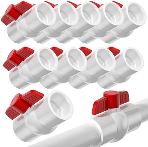 Amazon.com: 10PCS 1" PVC Ball Valves,SCH40 PVC Water Pipe Valves, Red T ...