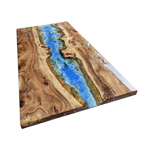 Amazon.com: Sea Manta Ray Turtle Shark Table, 3D Waves Blue Ocean Epoxy ...