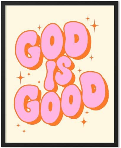 Amazon.com: ORANGE GROVE PRINT SHOP God is Good Christian Wall Art ...