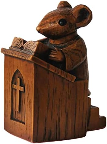 DAMENGOTA Church Mouse in The Pulpit, Resin Christ Church Mouse Stand ...