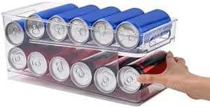 Amazon.com: Refrigerator Organizer Bins Can Dispenser Clear Plastic ...