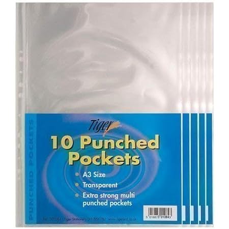 50 Pack of A3 Landscape Strong Plastic Poly Pockets Wallet Sleeves ...