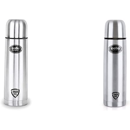 Cello Flip Style Stainless Steel Flask, 1 Litre, Silver & Lifestyle ...
