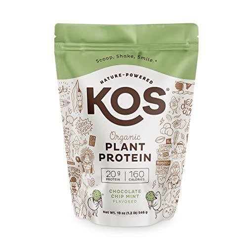 KOS Mint Chocolate Pea Protein Powder Blend - Vegan, Keto, Dairy Free ...