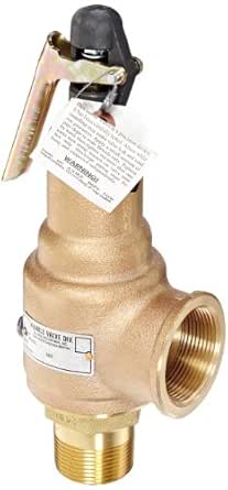 Kunkle 6010GFV01-KM0050 Bronze ASME Safety Relief Valve for Air/Gas, Viton Soft Seat, 50 Preset ...