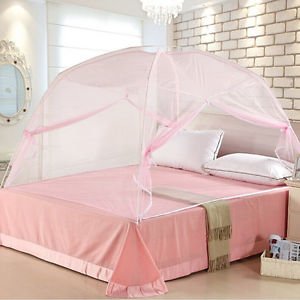 Pink 1.5*2m Canopy Mosquito Midges Insect Net Outdoor Tent For Double ...