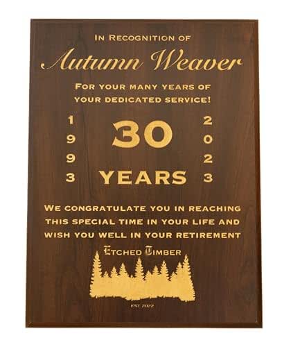 Amazon.com: Custom Retirement Award Plaque Engraved Memorial Plaque ...