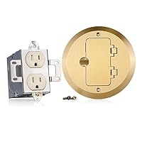 Leviton 25251-TFB 15 Amp 1-Gang Floor Box Assembly, Commercial Grade ...