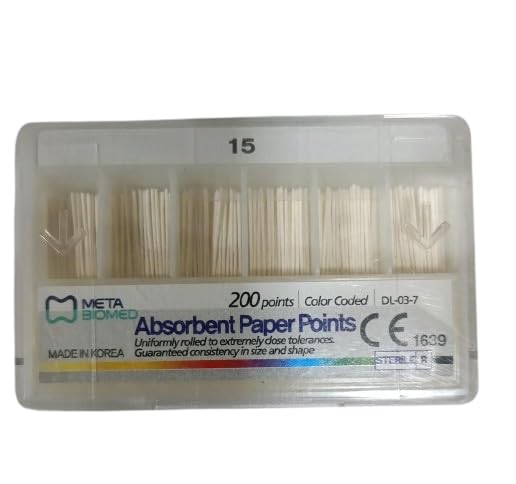 Dental Meta Biomed Absorbent Paper Points (40#-2%) 200 Points Color ...