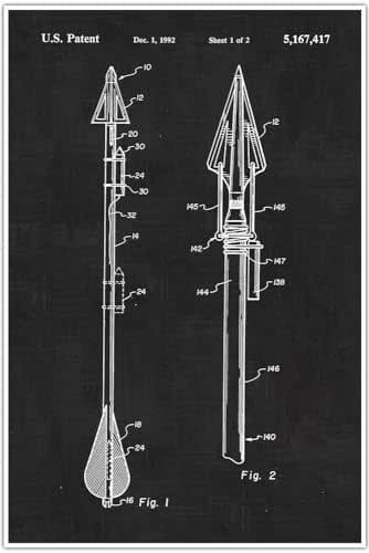 Amazon.com: Arrow Blueprint Patent, Archery Patent Poster, Blueprint ...