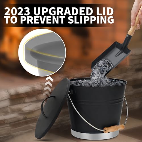 Mini seau à cendres avec couvercle, pelle et balai à main, récipient à ...