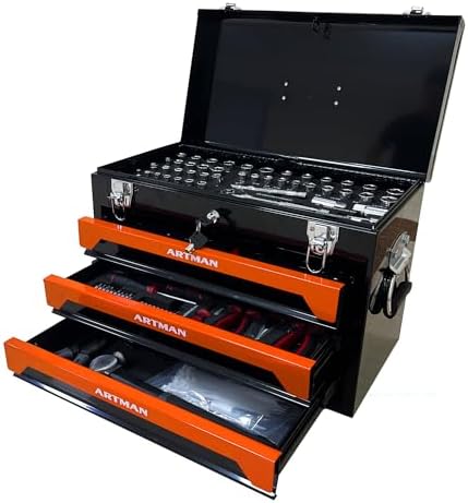 TIOPLY Tool Box Including 439 Pieces of Mechanics Tool Kit, 4-Drawer High Capacity Tool Chest ...