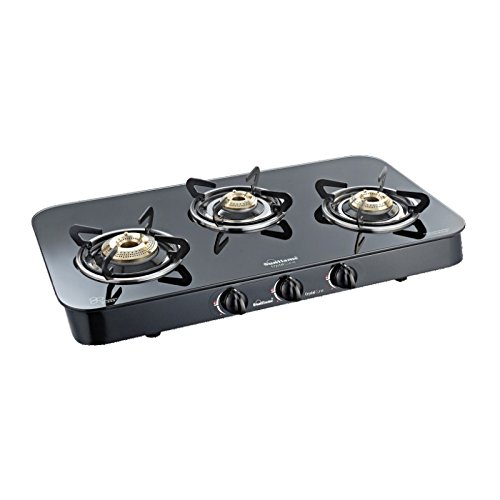 Sunflame Crystal Curve 3B BK Toughened Glass 3 Burner Gas Stove Manual ...
