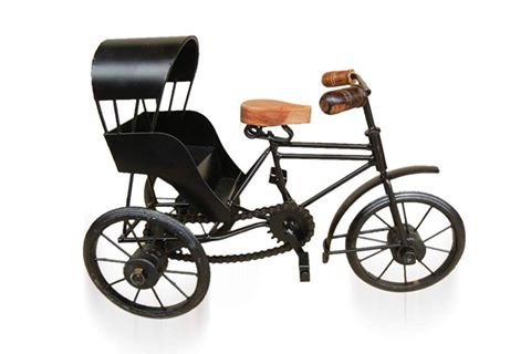 Al Marjaan Handicraft wooden rikshaw showpiece : Amazon.in: Home & Kitchen