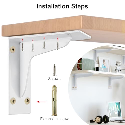 DOMI PRO Shelf Brackets 2Pcs, 350mm Heavy Duty Wall Brackets Industrial ...