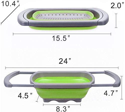 Collapsible,Kitchen Strainers with Extendable Handles, Over The Sink ...