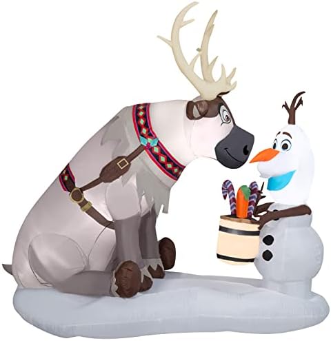 Amazon.com: Gemmy Airblown Inflatable Olaf and Sven with Candy Canes 7 ...