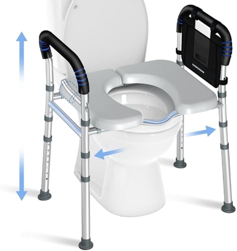 Amazon.com: Raised Toilet Seat with Handles, 450lb Toilet Seat Risers ...
