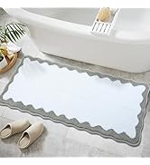 Amazon.com: Scalloped Bath Rug 20"x32" Luxury Microfiber Soft Non Slip ...