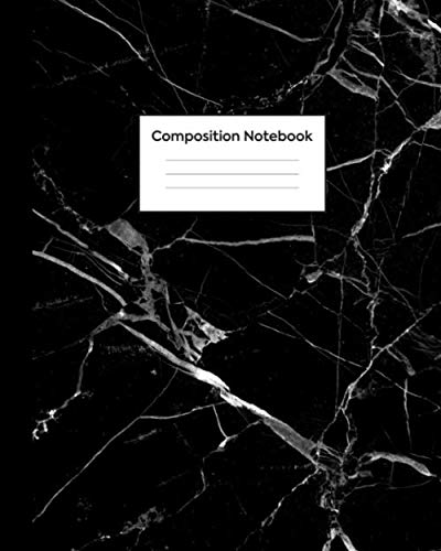 Composition Notebook: Wide Rule - Elegant Black and White Marble ...