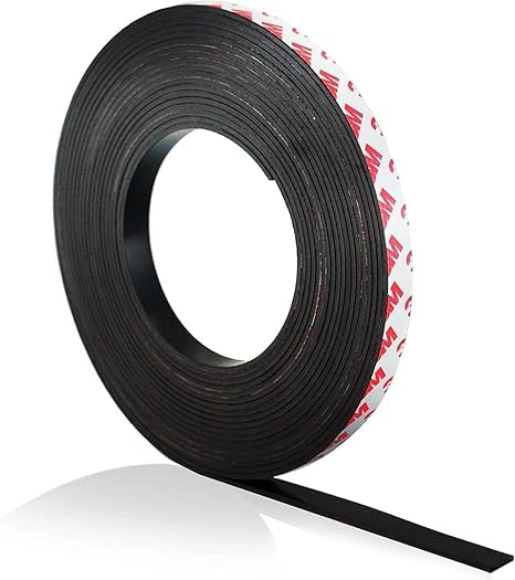 Flexible Magnetic Tape, 1cm x 2m Roll with Strong Self-Adhesive Backing ...