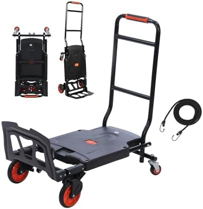 TOPWAY 2-in-1 Folding Hand Truck 100/150kg Load Capacity Multi Function ...