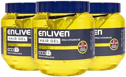 Enliven Hair Gel Ultimate Hold (Yellow) - 250mlx3 Pack - Mens Hair ...