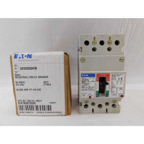 Eaton GES3050AFM MCCB Type GES, 3 Pole, 50 Amp, 40kA: Amazon.com: Tools ...