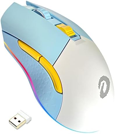 Amazon.com: DAREU Sakura Pink Wireless Wired Gaming Mouse, Dual-Mode ...