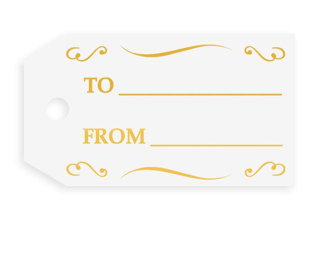 Amazon.com: Holiday Gift Tags to from Gold Foil, 30 Pack, Rectangular ...