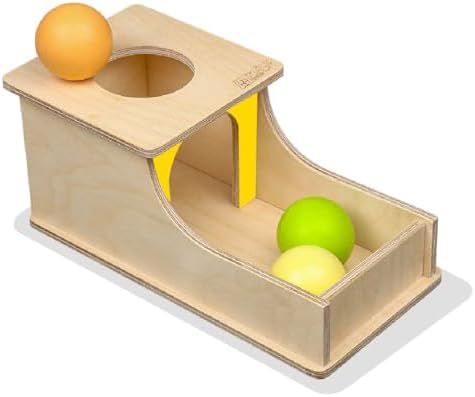 Brainytots Object Permanence Box with 3 Balls | Teaches Cause-Effect ...