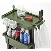 Amazon.co.jp: JEJアステージ ツールワゴン テーブルタイプ 日本製 組み立て式 3段 キャスター付 ブラックグリーン TWT-490G 幅49×奥行29.5×高さ75.5cm ...