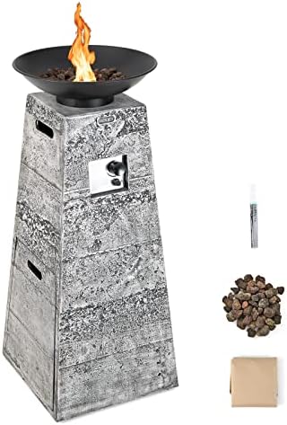 Amazon.com : Tangkula 48 Inch Tall Patio Propane Fire Pit Tower ...