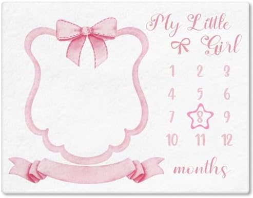 Amazon.com: Mindsoft Trendy Pink Bow Coquette Baby Milestone Blanket ...