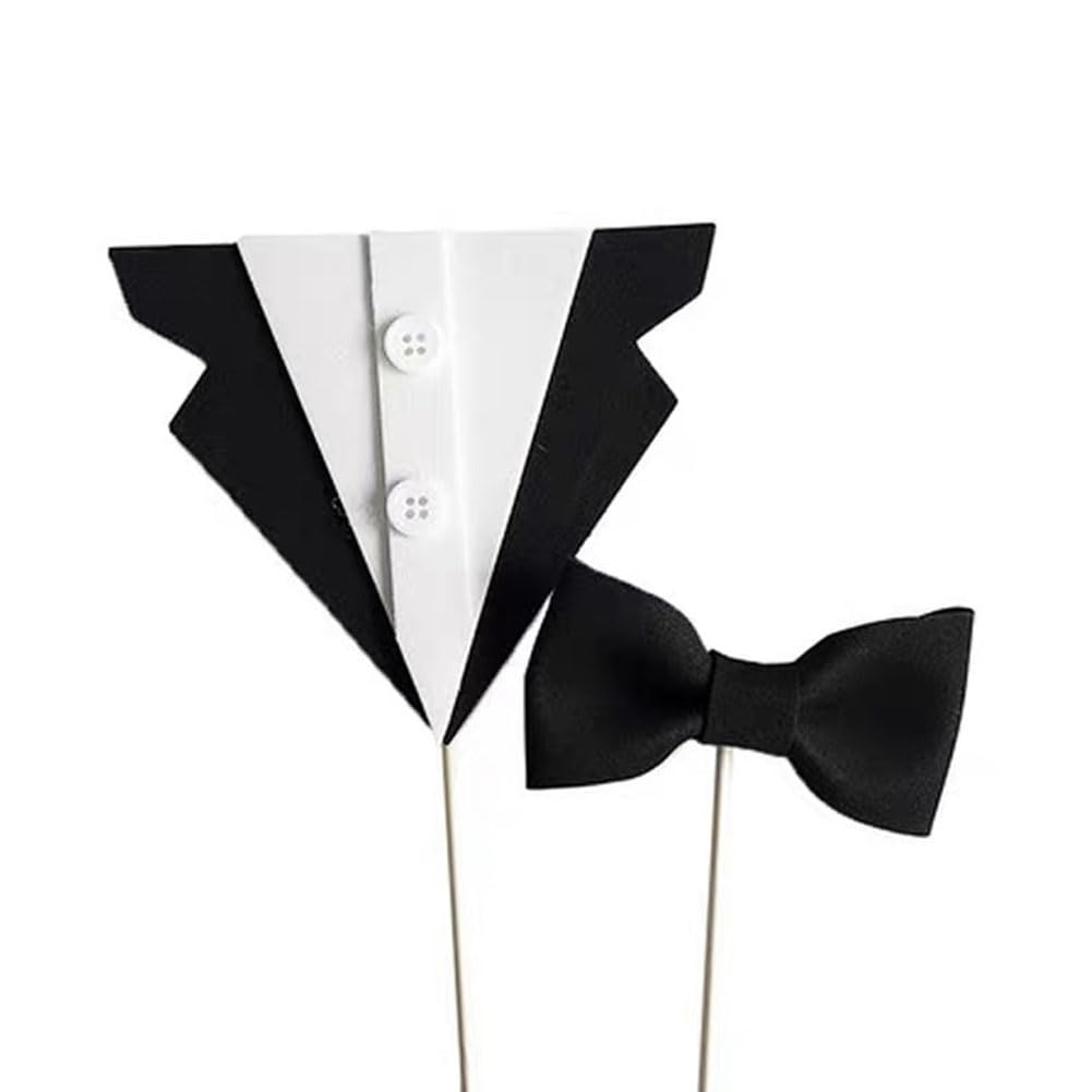 Amazon.com: 10 Sets Creative Suit Bow Cake Toppers Father's Day Theme ...