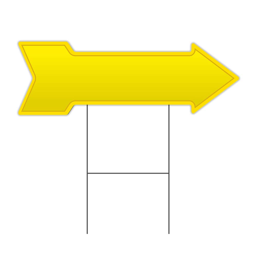 SignMission Corrugated Plastic Arrow Sign With Single Sided Image 10" X ...