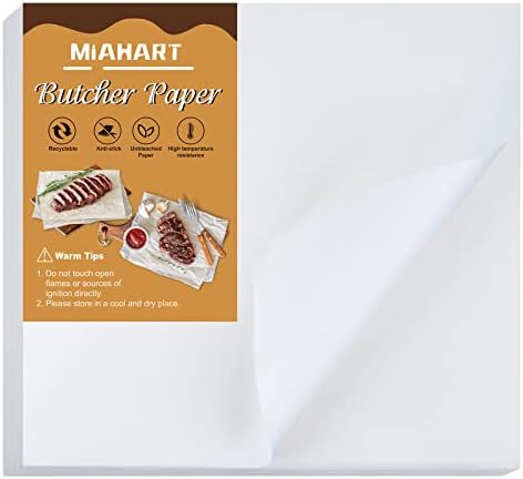 MIAHART 60 Pieces White Butcher Paper Thicken Disposable Butcher Paper ...