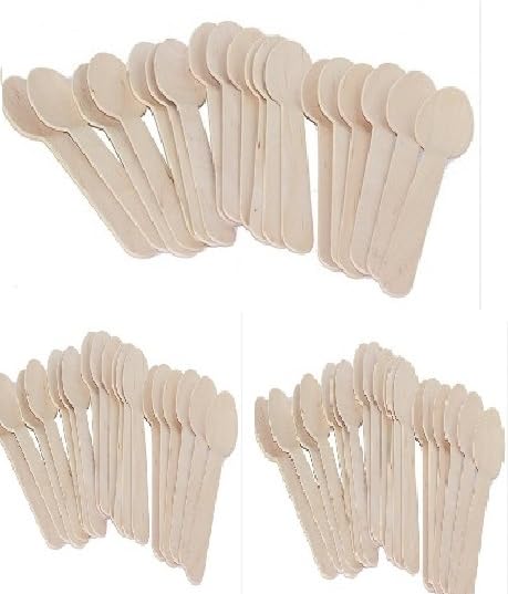 ARIHANT Enterprise Pack of 300.Mini Wooden Spoons Round Spoons Style ...