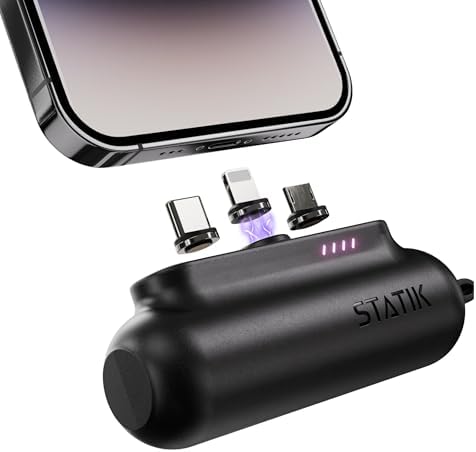 Statik Snap-N-Charge Mini Portable Charger Power Bank, Portable Battery ...