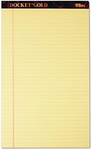 Amazon.com: TOPS Docket Gold Writing Pads, 8-1/2" x 14", Legal Rule ...