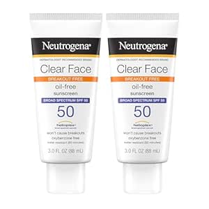 Amazon.com: Neutrogena Clear Face Sunscreen Lotion for Acne-Prone Skin, Broad Spectrum SPF 50 ...
