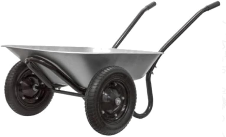 Heavy Duty Twin Wheel Low Profile 65L Wheelbarrow - Stable Farm Garden ...