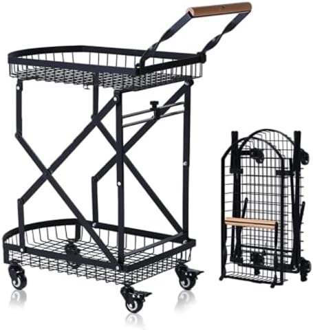 Amazon.com: Multi Functional Collapsible Carts, 2-Tier Foldable Storage ...