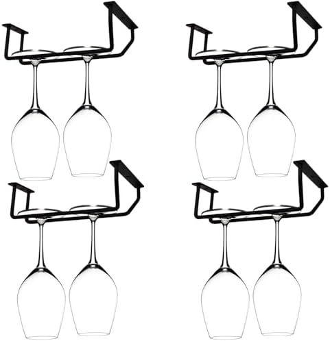 Amazon.com: Yetene 9 Pack 14 Inch Black Wine Glass Rack Hanging Under ...